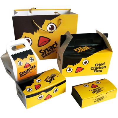 China Biodegradable Cardboard Fried Chicken Boxes Burger Clamshell Food Packaging for sale