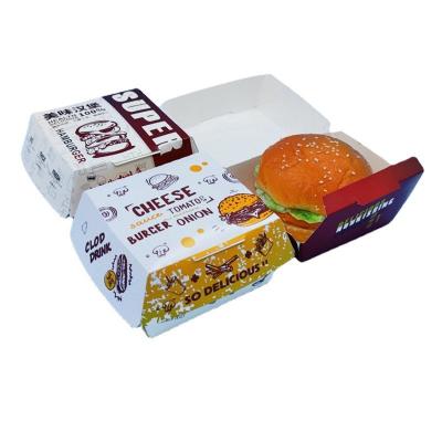 China Food Packaging Burger Box with Custom Logo Paperboard Material for sale