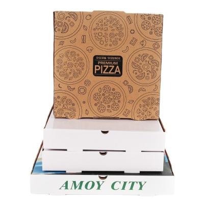 China Vanishing Carton White Pizza Boxes Manufacturing Hexagon Square Triangle 14inch for sale