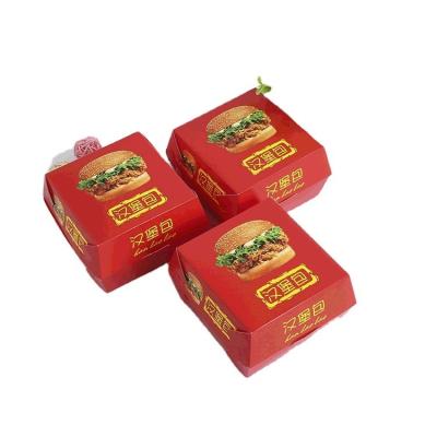 China Eco-Friendly Burger Box with Custom Logo Printing and Recyclable Cardboard for Takeaway Packaging for sale