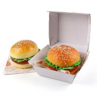 China Foldable cardboard food grade burger packaging box wholesale custom logo fast food box for sale