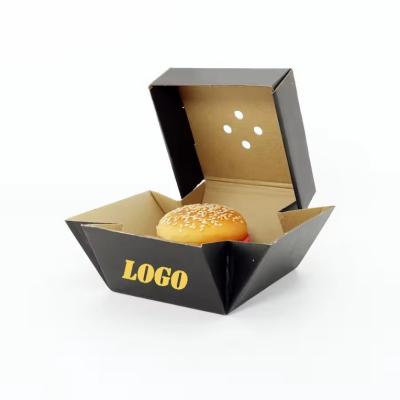 China Biodegradable Customizable Grease Resistant Burger Box for Fast Food Packaging for sale
