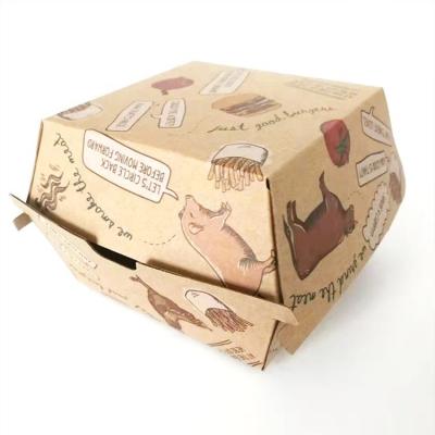 China Embossing Varnishing Paper Kraft Burger Box Packaging OEM In Bulk for sale