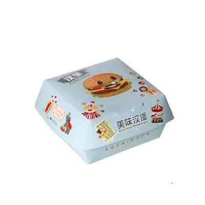 China Disposable Food Packaging Kraft Paper Food Grade Fast Food Burger Box Customization Recycled Materials Customized Logo Acceptable for sale