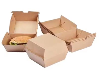 China Custom Disposable Corrugated Paper Burger Box for Fast Food Packaging Eco-Friendly and Recyclable Materia for sale