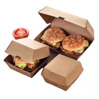 China Eco-Friendly Custom Printed Kraft Clamshell Burger Boxes 7-10 Days Lead Time for Disposable Food Grade Takeaway Packaging for sale