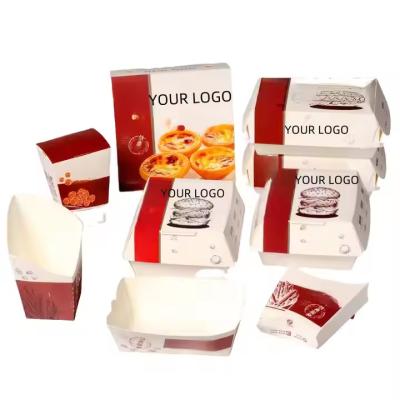 China Wholesale Custom Eco-Friendly Recyclable Kraft Box for Fast Food Burger Fries  Chicken for sale