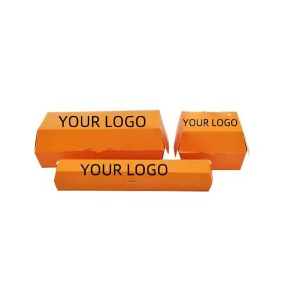 China Recyclable Custom Burger Boxes Logo-Printed Eco-Friendly Takeout Containers for Disposable Food Packaging for sale