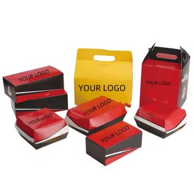 China Custom Recyclable Kraft Burger Box Food Snack Packaging Acceptable Customer's Logo for sale