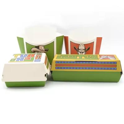 China Glossy Lamination Food Snack Burger Packaging Box Eco-Friendly Fast Food Takeaway for sale