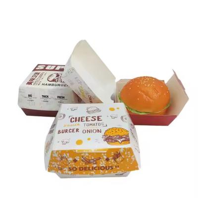 China Custom Recyclable Kraft Hamburger Box – Eco-Friendly Fast Food Takeaway Packaging for sale
