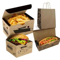 China Customized Biodegradable Fast Food Burger Box  Oil Resistant Takeaway Paper Packaging for sale