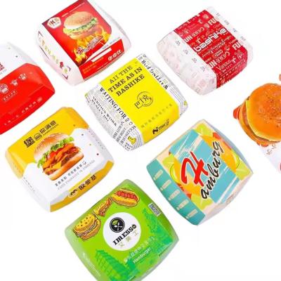 China Custom Order Accepted Kraft Paper Burger Box for Hot Dogs and Sandwiches Eco-Friendly Packaging for sale