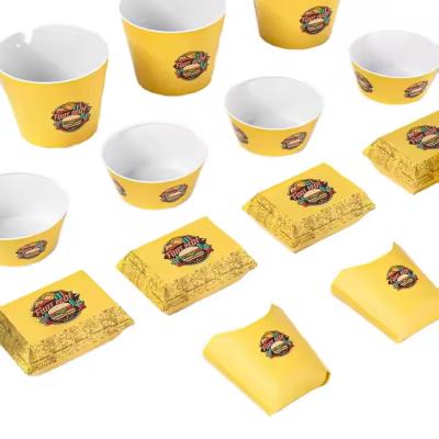 China Customized Paper Cardboard Fast Food Take Out Boxes French Fries Burger Pizza Packaging for Customized Packaging for sale