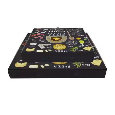 China Custom Order Corrugated Cardboard Pizza Box Eco-Friendly Logo LOW MOQ Fast Food Packaging for sale