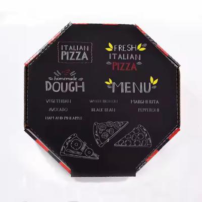 China Custom Different Shape Biodegradable Kraft Pizza Boxes Eco-Friendly Fast Food Packaging for sale