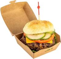 China Customized Biodegradable Kraft Paper Hamburger Boxes for Fast Food Takeaway Packaging Paper Cardboard and Custom Shape for sale