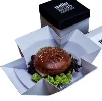 China Low Price Custom logo Foldable Kraft Paper Fast Food Takeaway Burger Box for sale