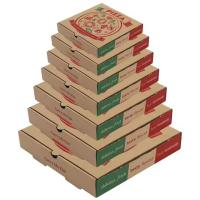 China Custom Size Biodegradable Corrugated Cardboard Fast Food Pizza Boxes with Matt Lamination Logo Printing and Recyclable for sale