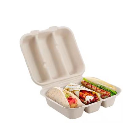 China Customized Color Disposable Lunch Containers and Clam Shell Burger Boxes Recyclable Biodegradable Food Packaging for Takeout for sale