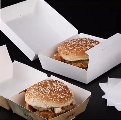 China Customized Biodegradable Paper Burger Box with Printing for Fast Food Takeaway for sale