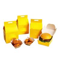 China Custom Logo Eco-friendly Recyclable Disposable Kraft Paper Burger Box for Fast Food for sale