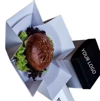 China Wholesale Custom Disposable Burger Boxes Eco-friendly Kraft Paper for Takeaway for sale