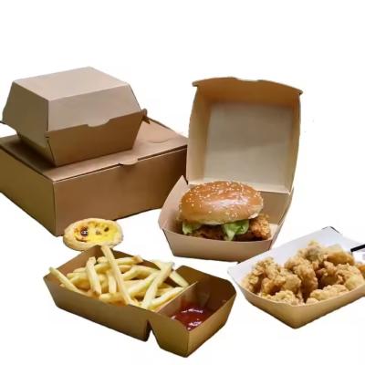 China Fast Food Takeaway Customized Biodegradable Burger Paper Packaging Boxes for sale