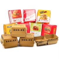 China Custom Maker Print Logo Disposable Food Grade Burger Boxes for Takeaway Fries and Burgers for sale