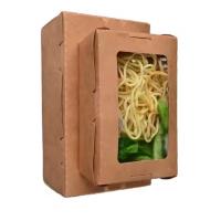 China Customized Eco-friendly Fast Food Grade Kraft Paper Takeaway Container for sale