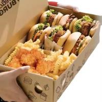 China Eco-Friendly Customized Hamburger Box Biodegradable Paper Cardboard Fast Food Box for sale