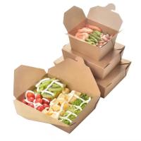 China Fast Food Takeaway Packaging Box Made of Biodegradable Kraft Paper with Custom Printing and Oil Resistance for sale
