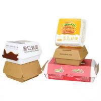 China Customized Printed Disposable Kraft Paper Box for Fast Food Burger Packaging for sale