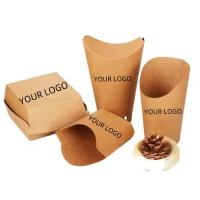 China Kraft Paper Hamburger Box with Custom Logo and Biodegradable Packaging for sale