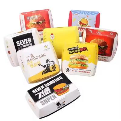 China Burger box low-priced customized eco-friendly and recyclable food grade packaging paper box for sale