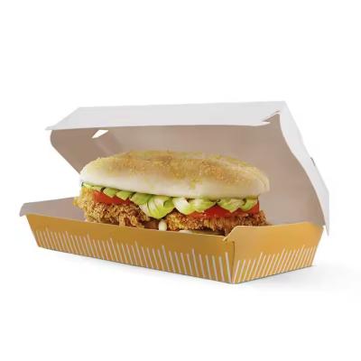 China Eco-Friendly and Customized Paper Hamburger Boxes for Shop Logo Customer's Logo for sale