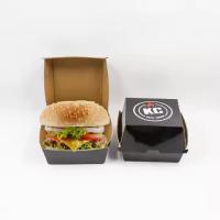China Food Grade Hamburger Box Eco-Friendly and Customized with CMYK 4 Color Offest Printing for sale