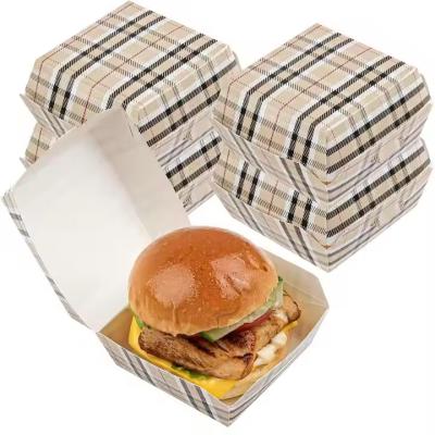 China Fast Food Packaging Box Biodegradable Paper Cardboard Burger Box in Customized Sizes for sale