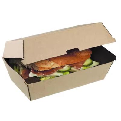 China Custom Printed Paper Cardboard Burger Box for Takeaway Hamburger Hot Dog Packaging for sale