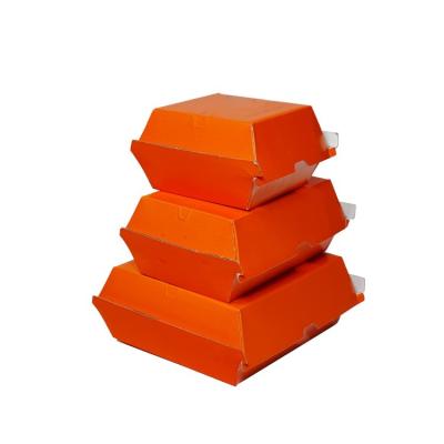 China Hot Sale Multiple Size Packaging Customized logo Printed Kraft Burger Paper Boxes for sale