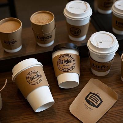 China Eco-friendly disposable double wall corrugated paper cup customized water-based coating coffee paper cup for sale