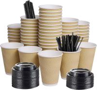 China Low MOQ eco-friendly customized biodegradable coffee paper cup without plastic water-based coating for sale