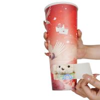 China Eco-friendly customized surprise milk tea cup milk tea cup mysterious blind box gift paper cup with lid for sale