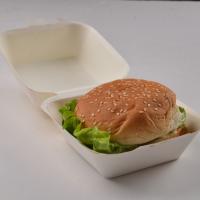 China Eco-friendly customized hamburger takeaway food packaging clam shell paper burger box for sale