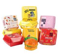 China Wholesale customized hamburger boxes disposable fast food grade kraft paper packaging boxes for sale
