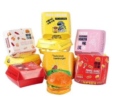 China Wholesale customized hamburger boxes disposable fast food grade kraft paper packaging boxes for sale