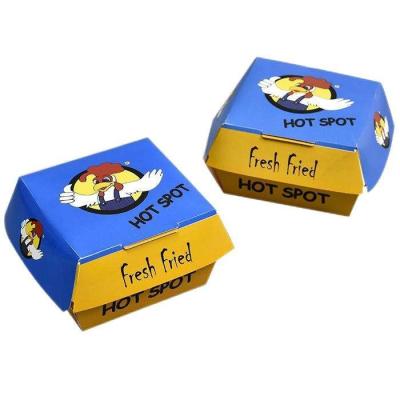 China Eco-friendly custom printing size disposable fast food packaging hamburger box for sale