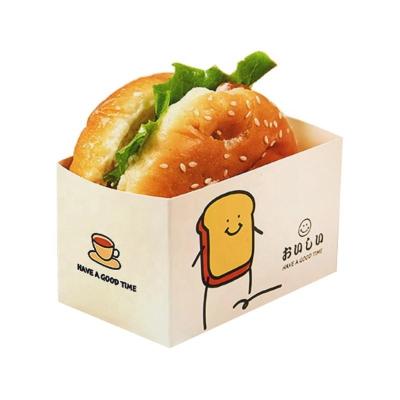 China Customized hamburger box disposable food grade takeaway kraft paper corrugated cardboard box for sale