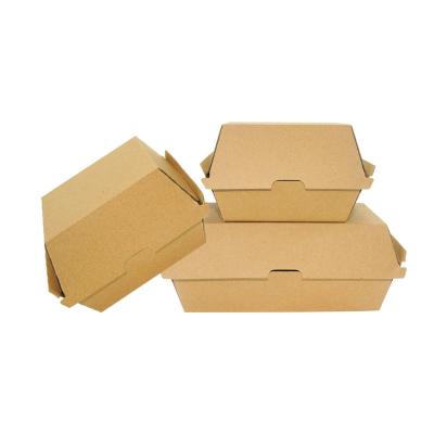 China Customized hamburger box eco-friendly and biodegradable food grade corrugated paper packaging fast food box for sale