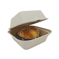 China Wholesale customized hamburger box biodegradable fast food grade corn residue clam box hamburger box for sale